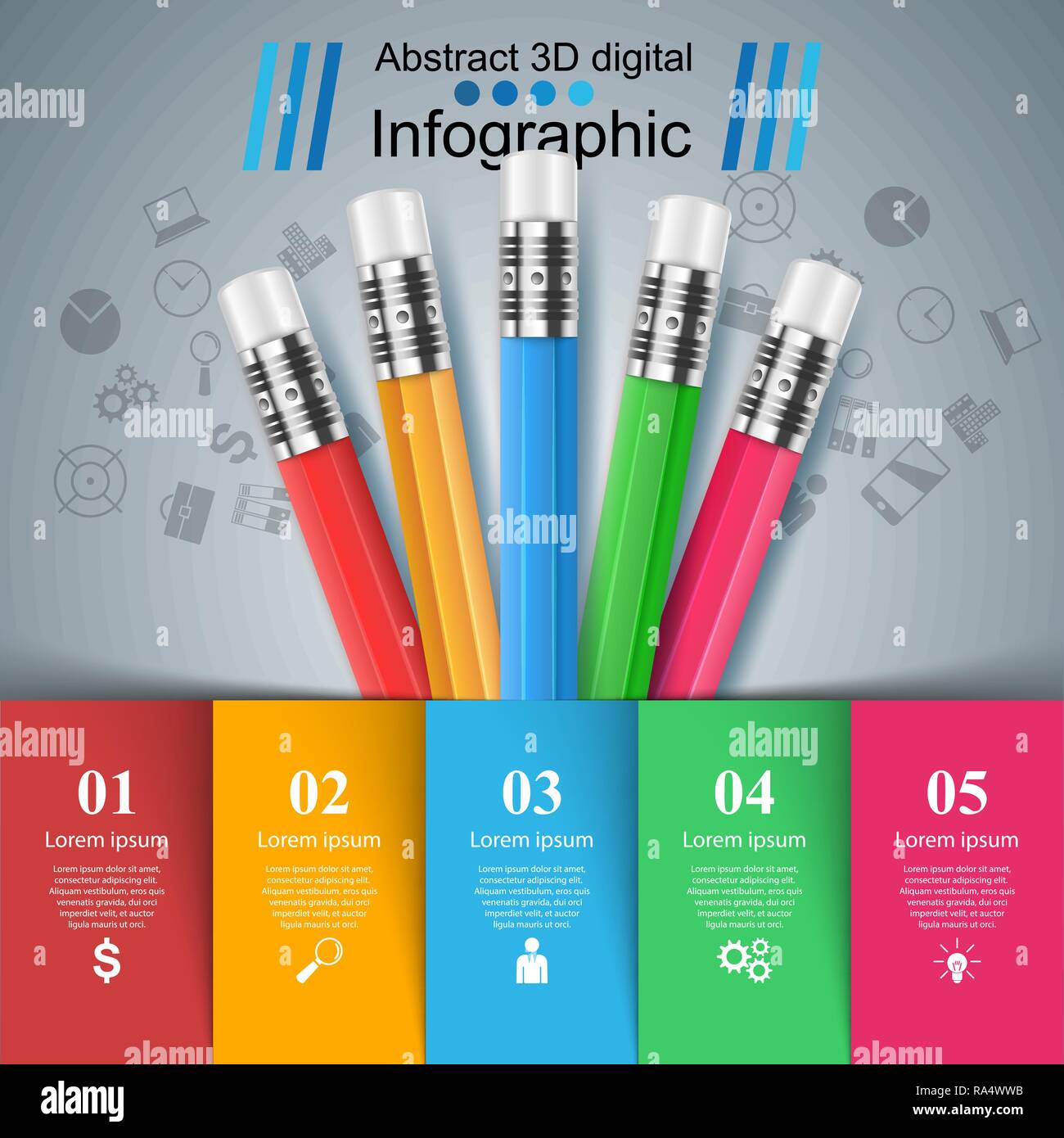Pencil, education icon. Business infographic Stock Vector Image & Art ...