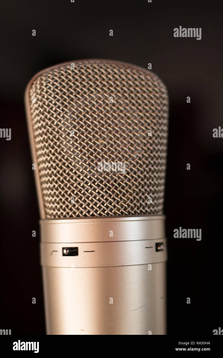 Sound recording studio large diaphragm voice microphone for voiceover ...