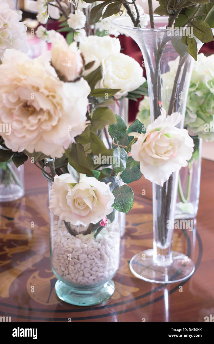 Wedding flowers arranged floral bouquet in marriage luxury 5 star hotel ...