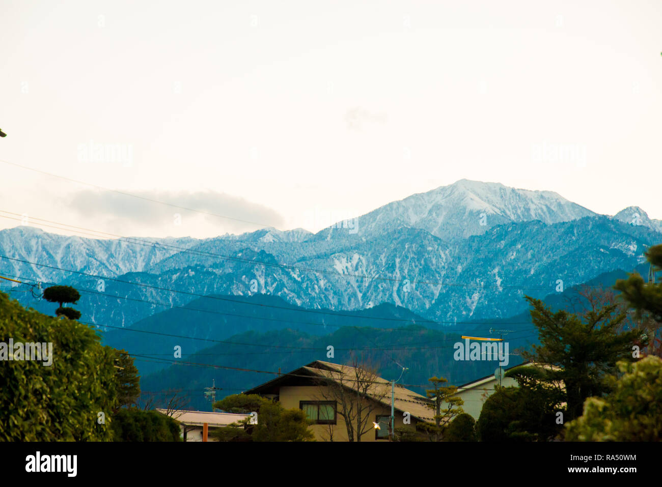 Japan Alps from Nagano side in Japan. Japan Alps is located between ...
