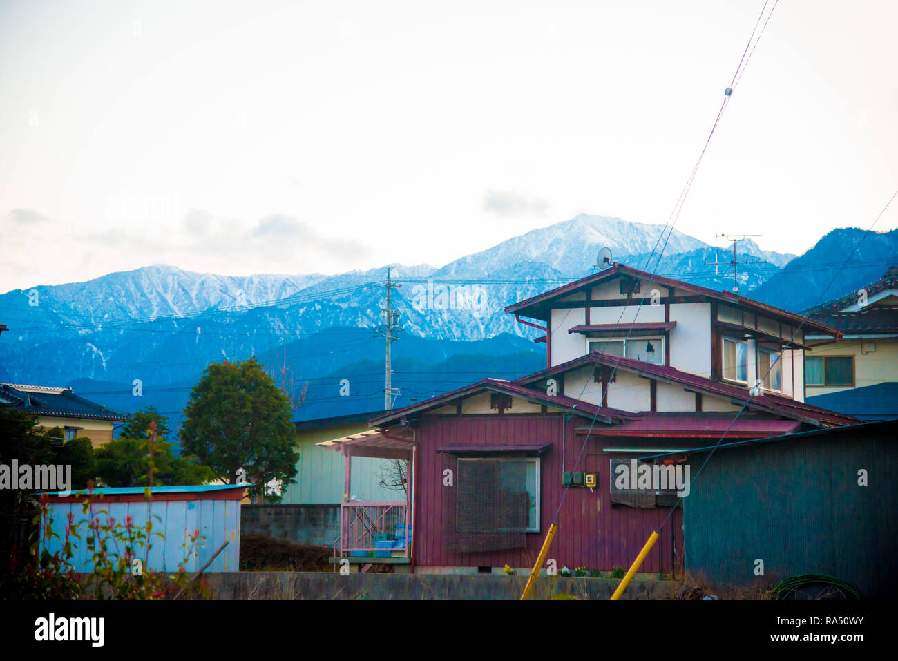 Japan Alps from Nagano side in Japan. Japan Alps is located between ...
