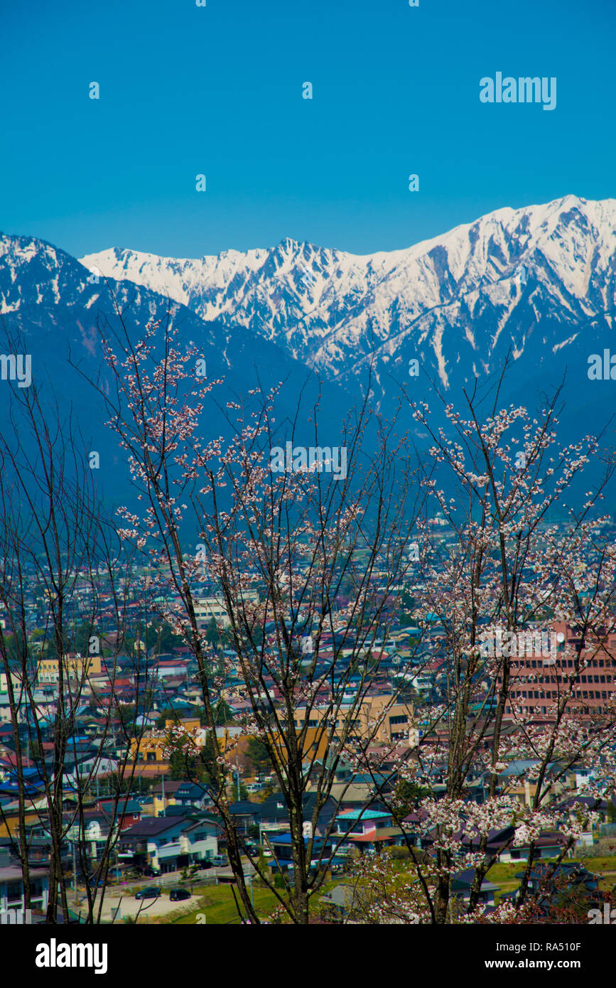 Japan Alps from Nagano side in Japan. Japan Alps is located between ...