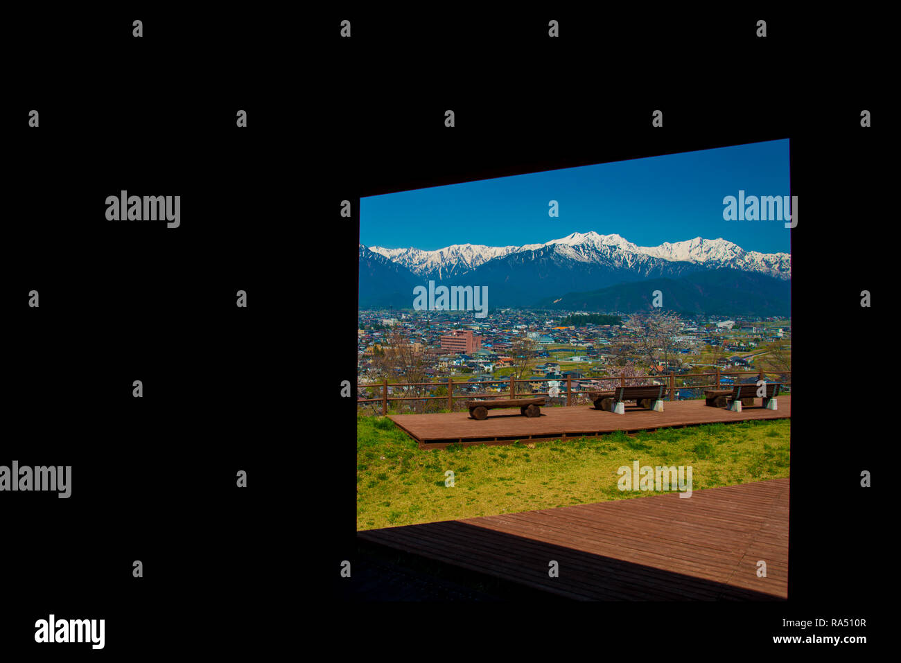 Japan Alps from Nagano side in Japan. Japan Alps is located between ...