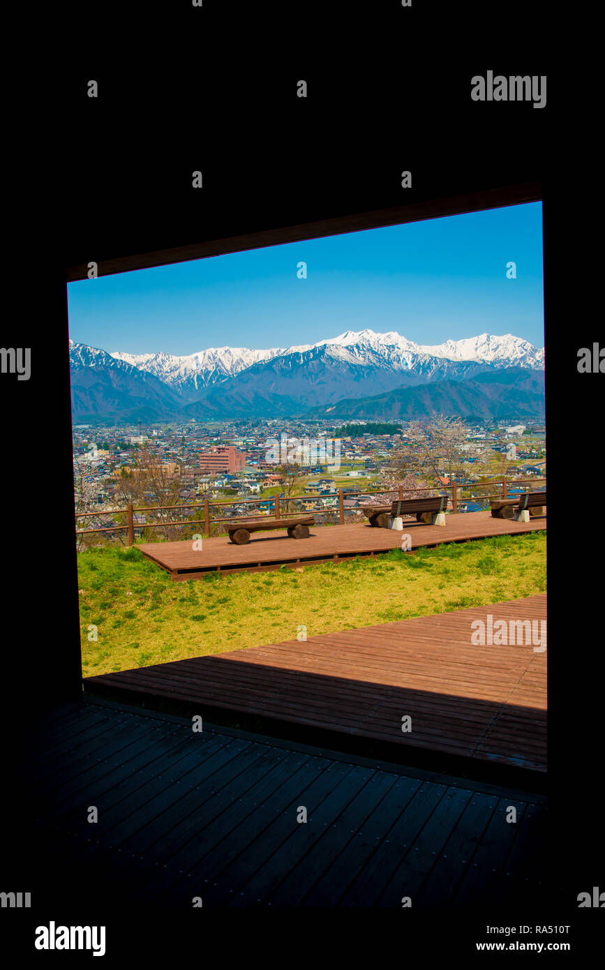 Japan Alps from Nagano side in Japan. Japan Alps is located between ...