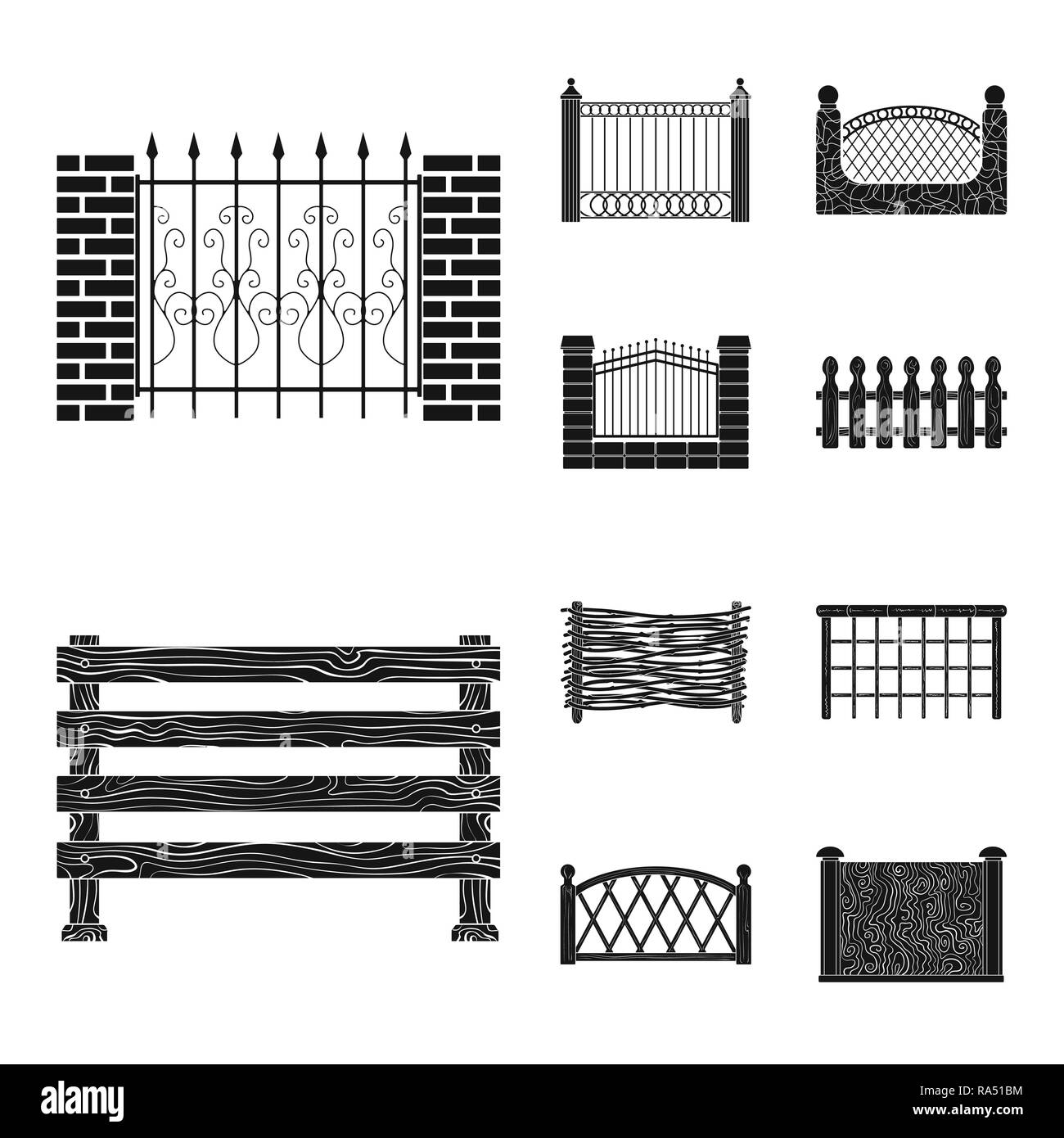 Simple wooden gate design Black and White Stock Photos & Images - Alamy