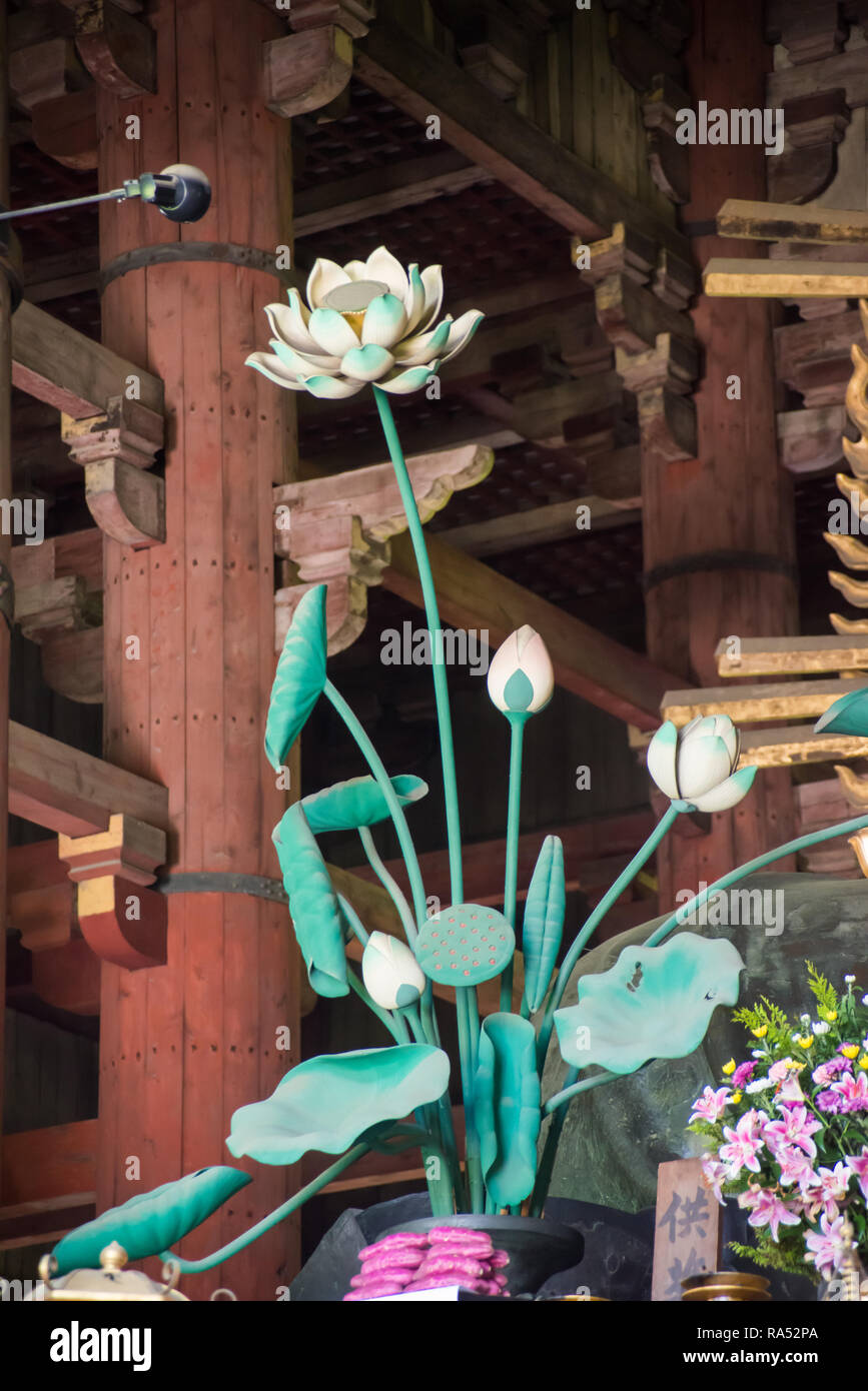 Lotus flower Todaiji Temple in Nara Stock Photo - Alamy