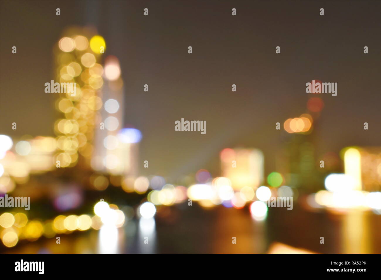 blurry light of building on river background and texture Stock Photo ...