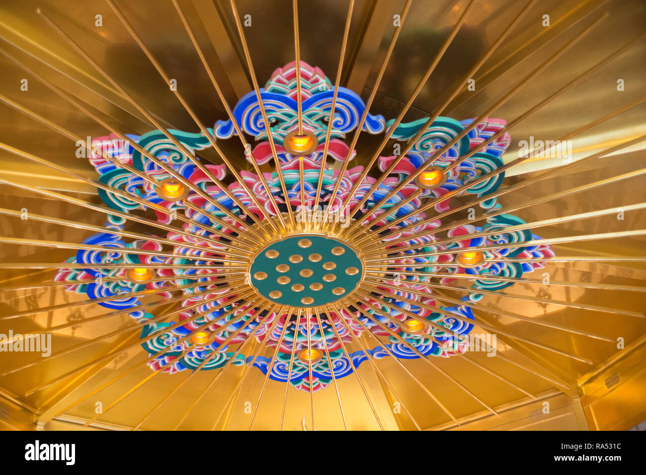 Temple Mandala ceiling decoration Stock Photo - Alamy