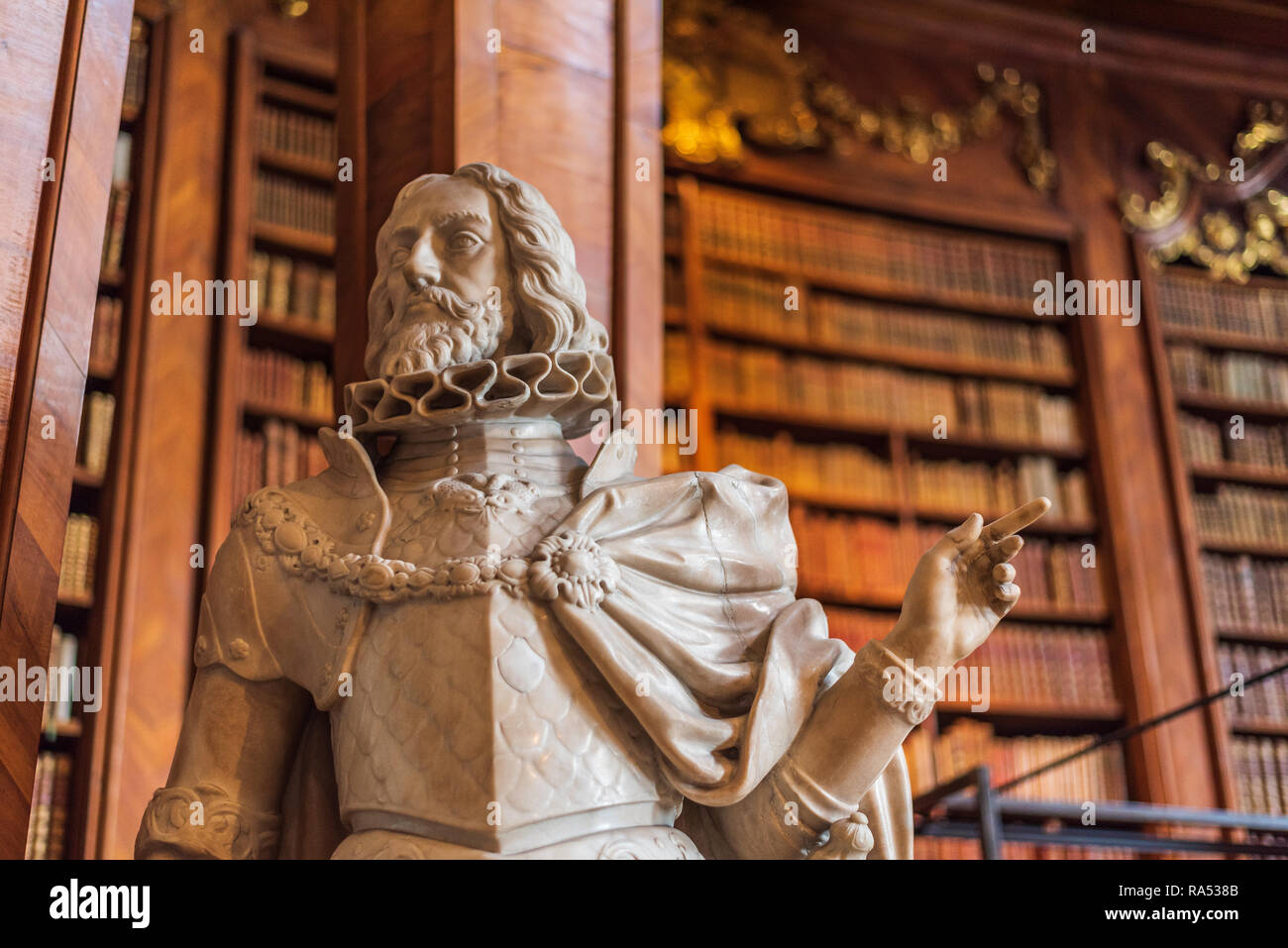 Statue in the Prunksaal library, Austrian National Library, Vienna ...