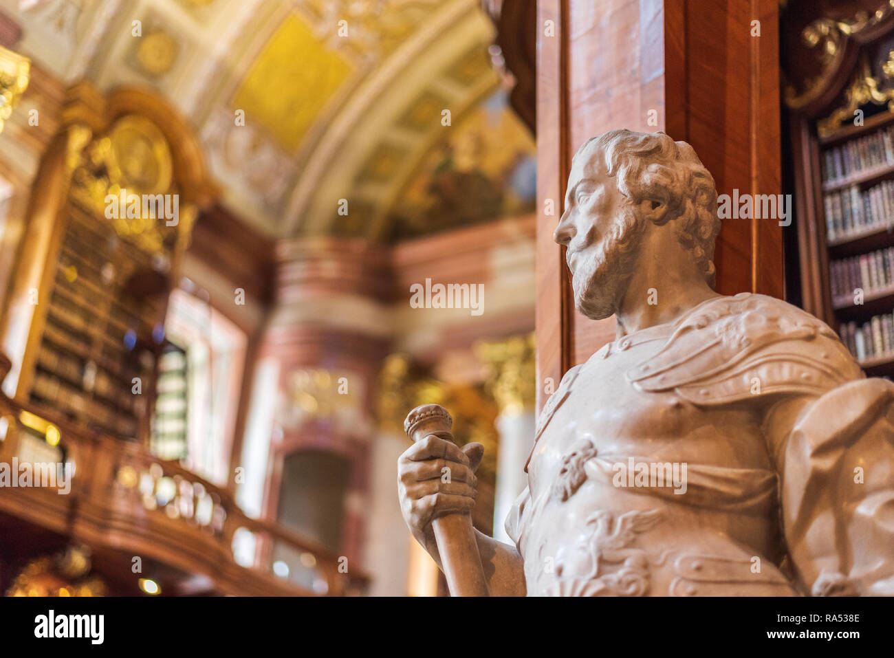 Statue in the Prunksaal library, Austrian National Library, Vienna ...