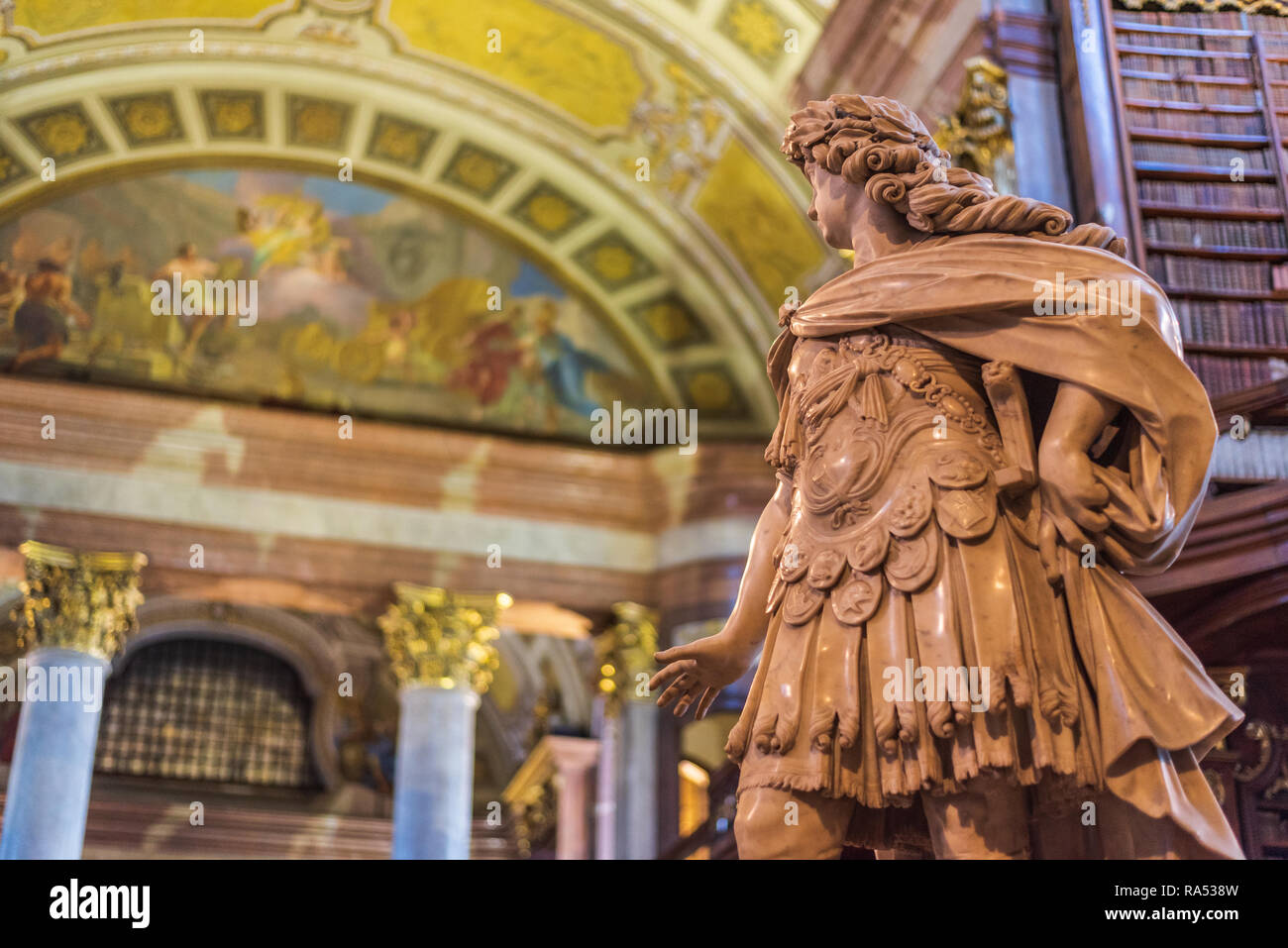 Statue in the Prunksaal library, Austrian National Library, Vienna ...