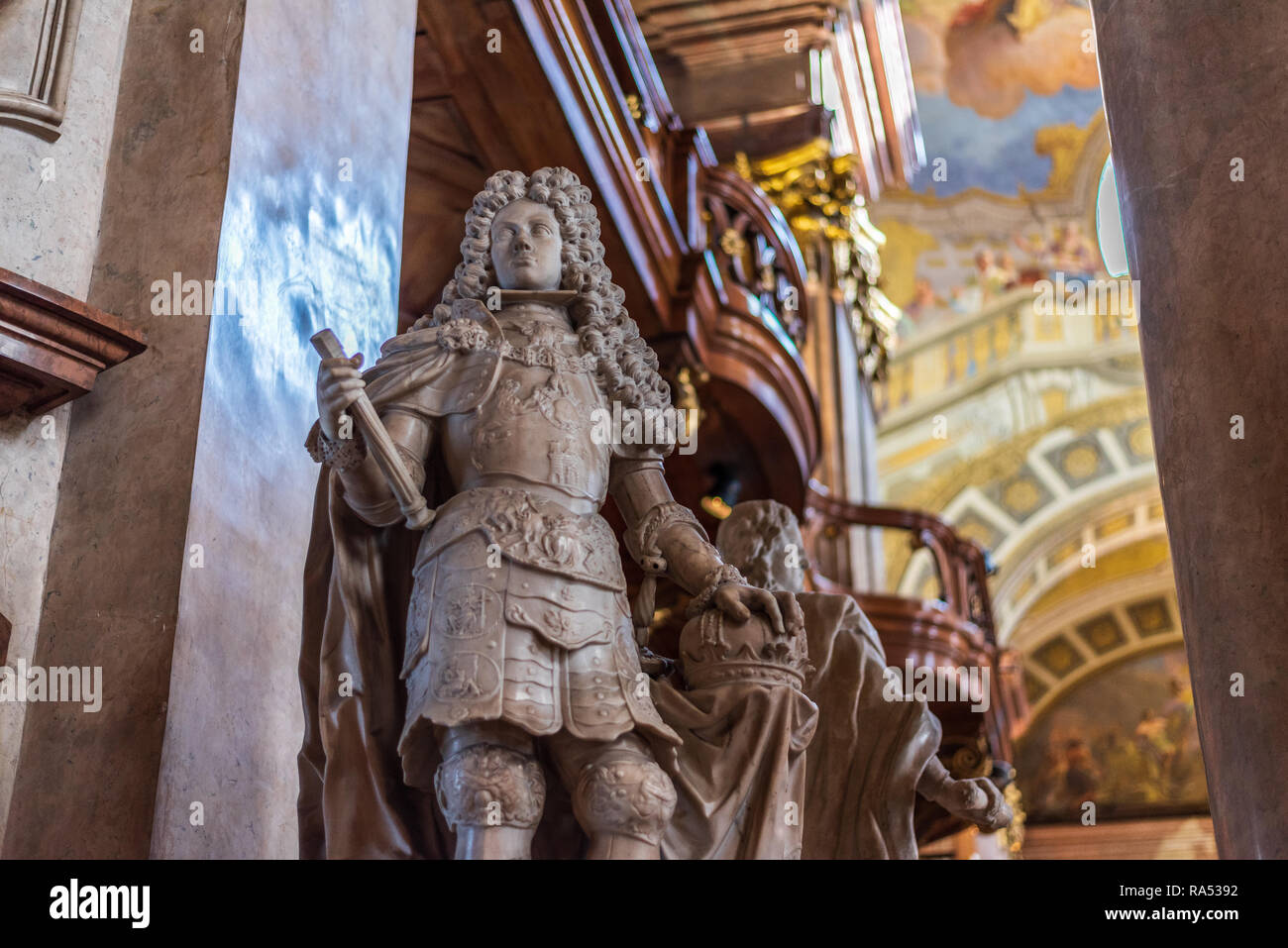 Statue in the Prunksaal library, Austrian National Library, Vienna ...