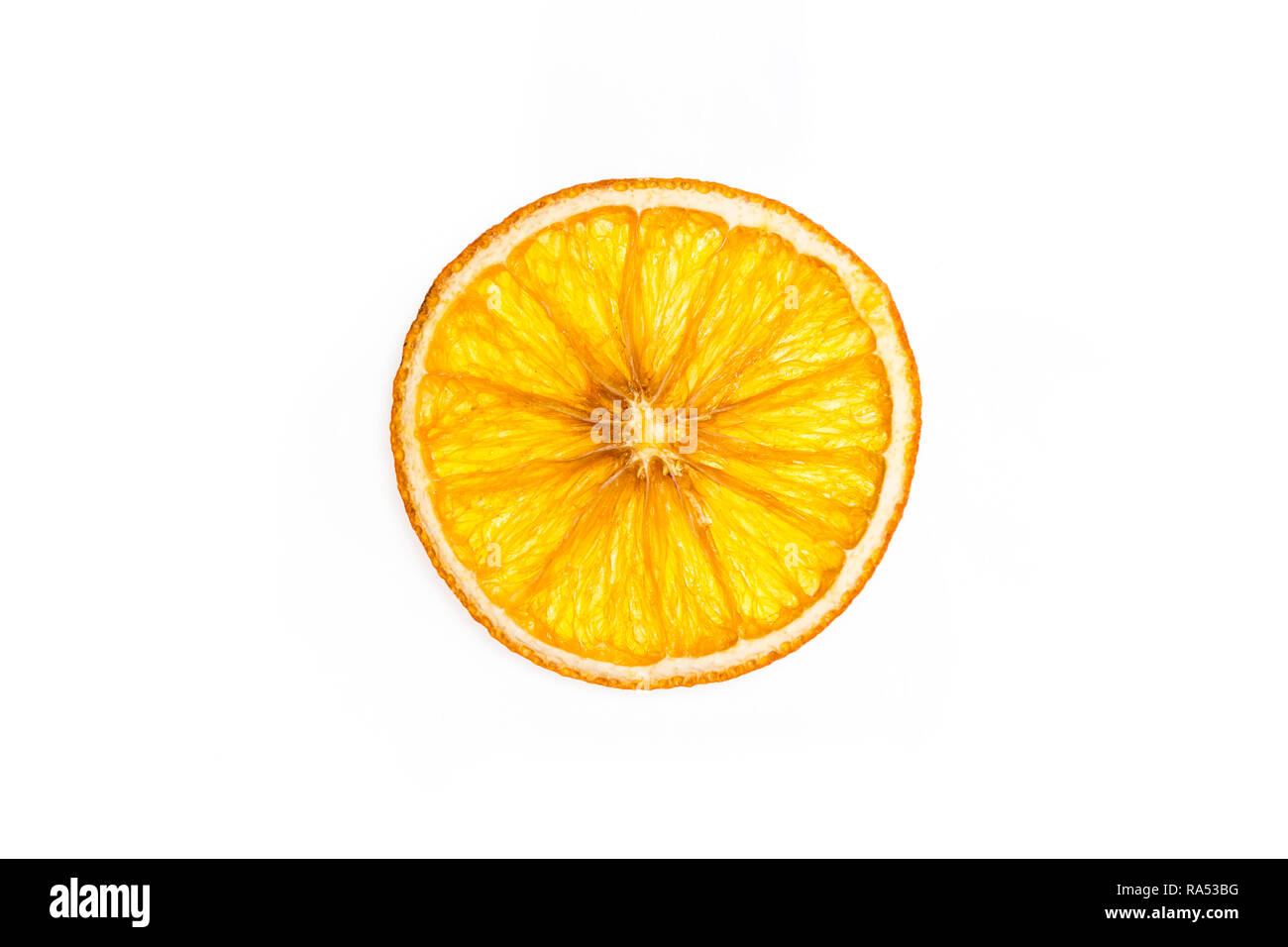 Cut of orange isolated on white background Stock Photo - Alamy