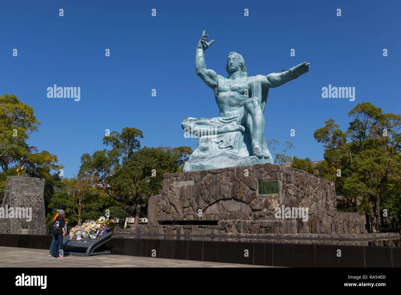 Nagasaki, Japan - October 25, 2018: Nagasaki Peace Statue by Seibo ...