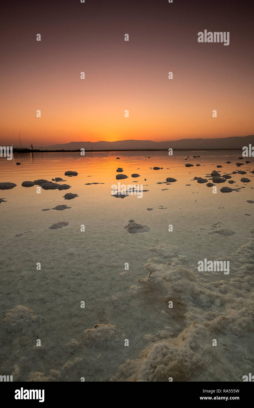 Sun set over the Dead Sea, Israel Stock Photo - Alamy