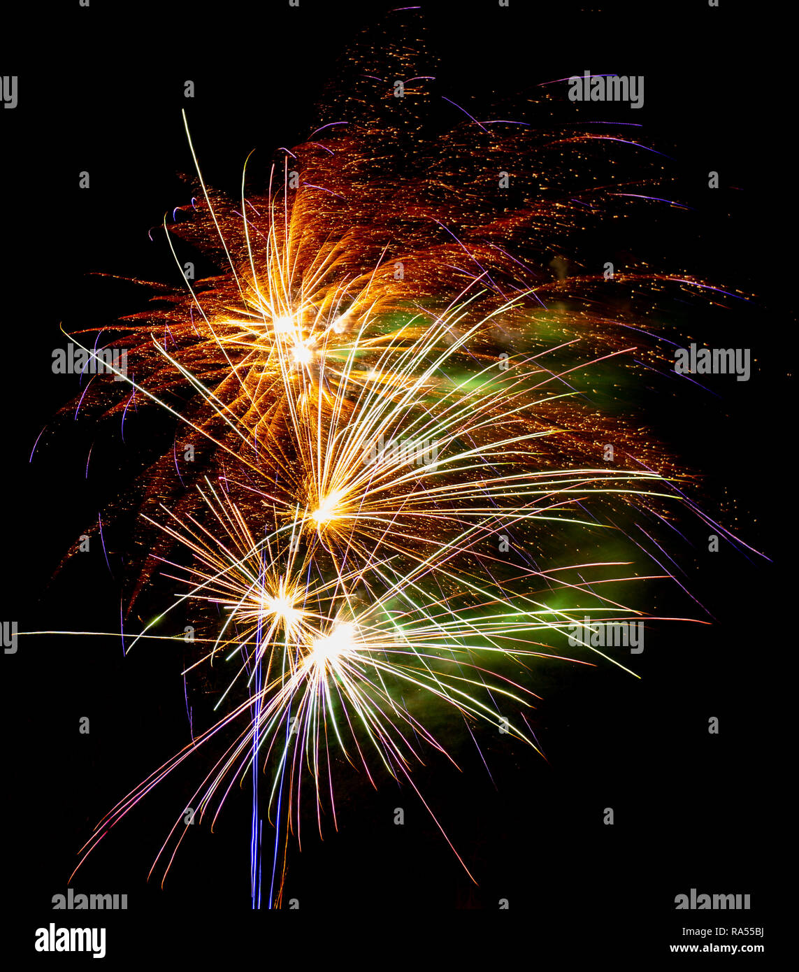 Multi burst fireworks Stock Photo - Alamy