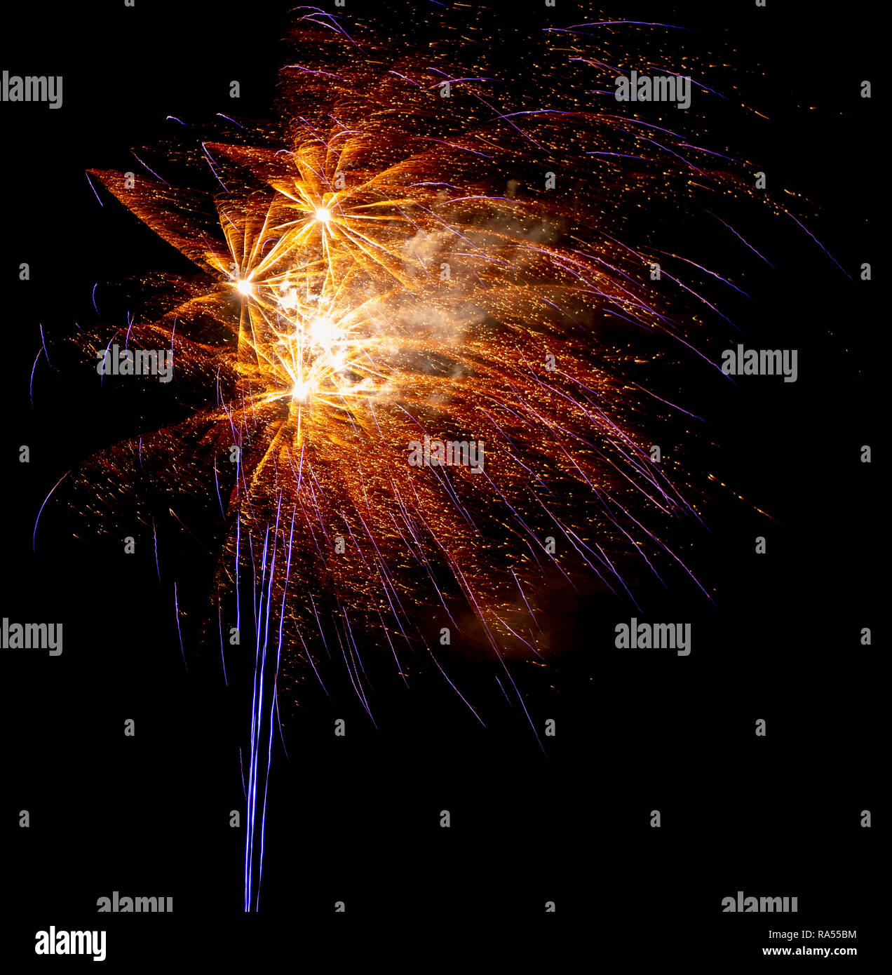 Multi burst fireworks Stock Photo - Alamy