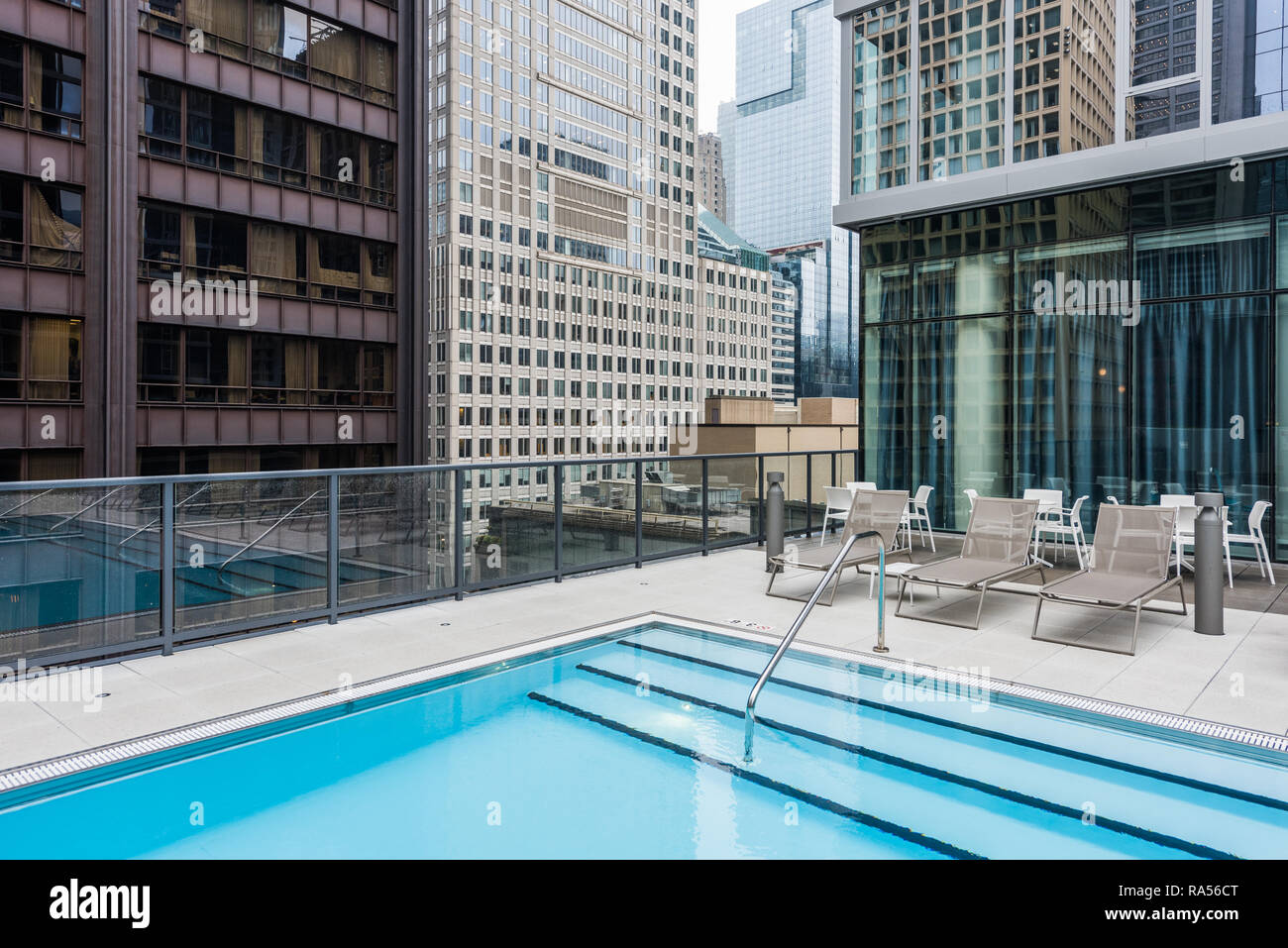 Pool at a condominium building downtown Chicago Stock Photo - Alamy
