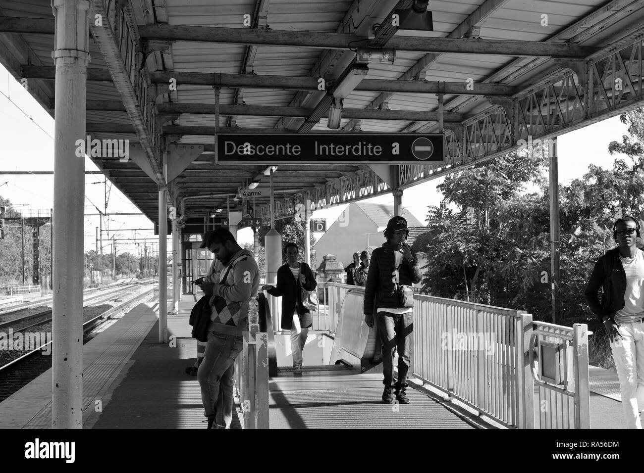 Train station in france Black and White Stock Photos & Images - Alamy