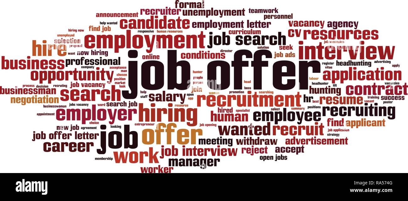 Job offer word cloud concept. Vector illustration Stock Vector Image ...