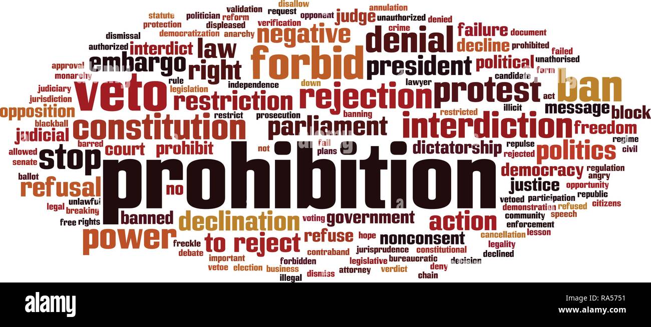 Prohibition word cloud concept. Vector illustration Stock Vector Image ...