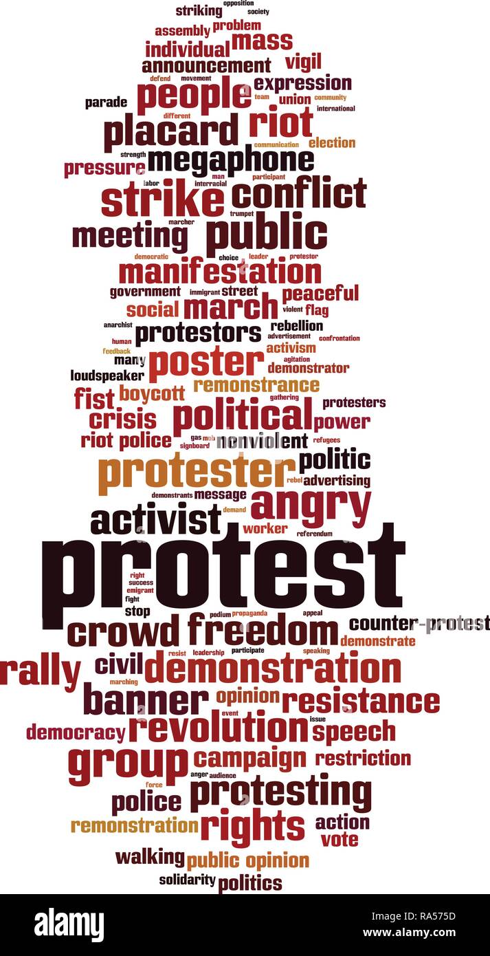 Protest word cloud concept. Vector illustration Stock Vector Image ...
