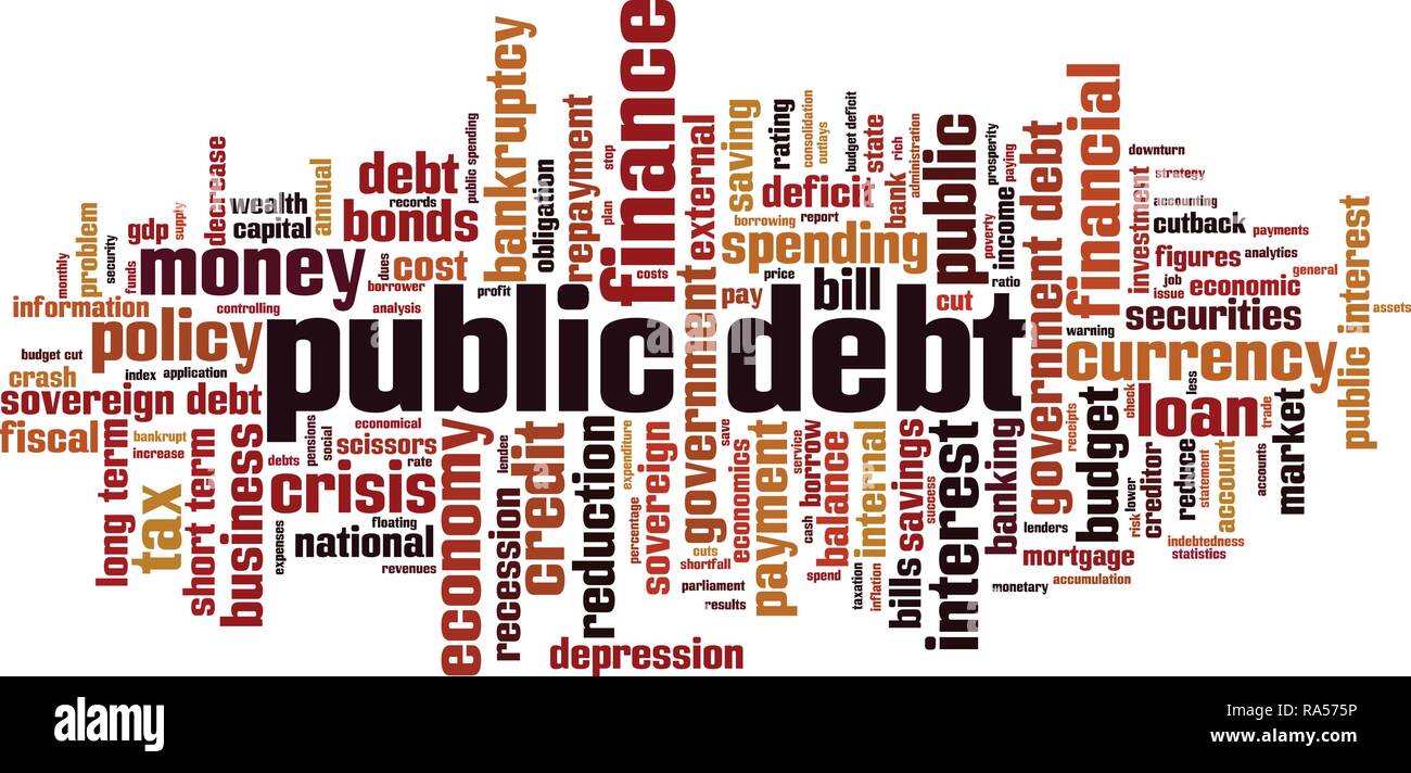 Public debt word cloud concept. Vector illustration Stock Vector Image ...