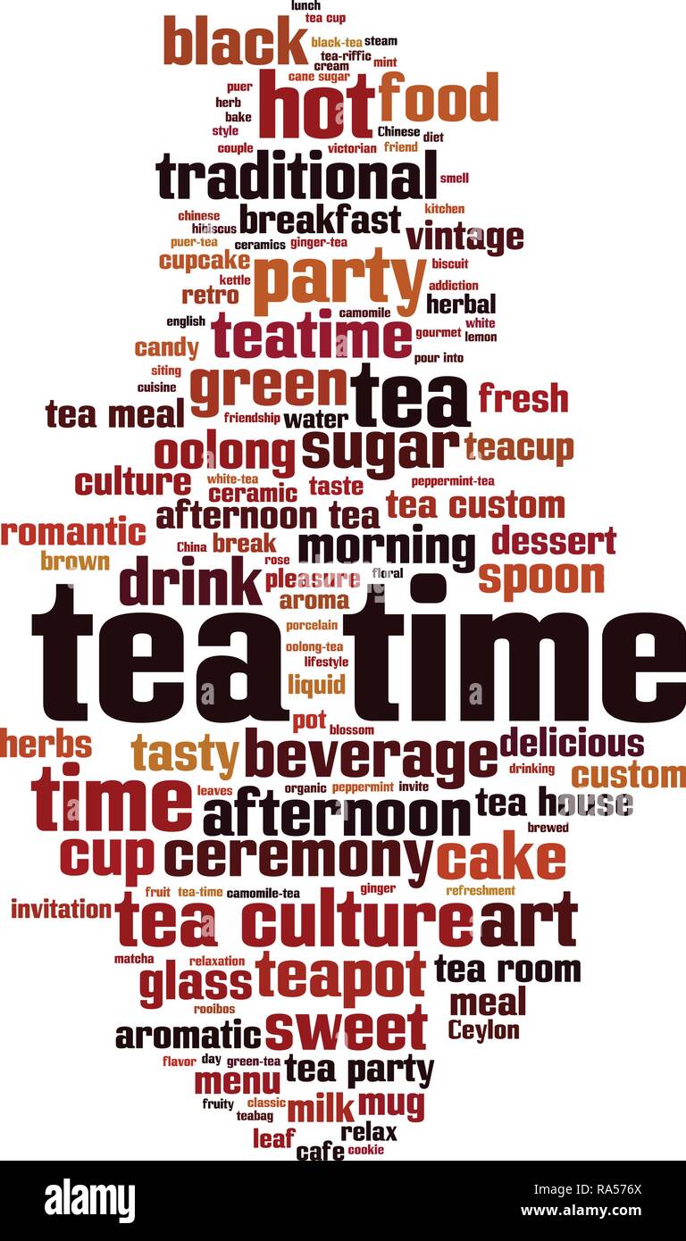 Tea time word cloud concept. Vector illustration Stock Vector Image ...