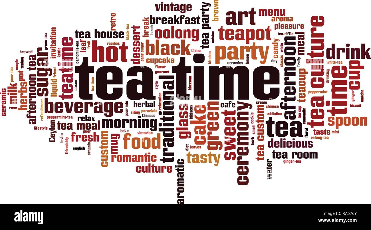 Tea time word cloud concept. Vector illustration Stock Vector Image ...