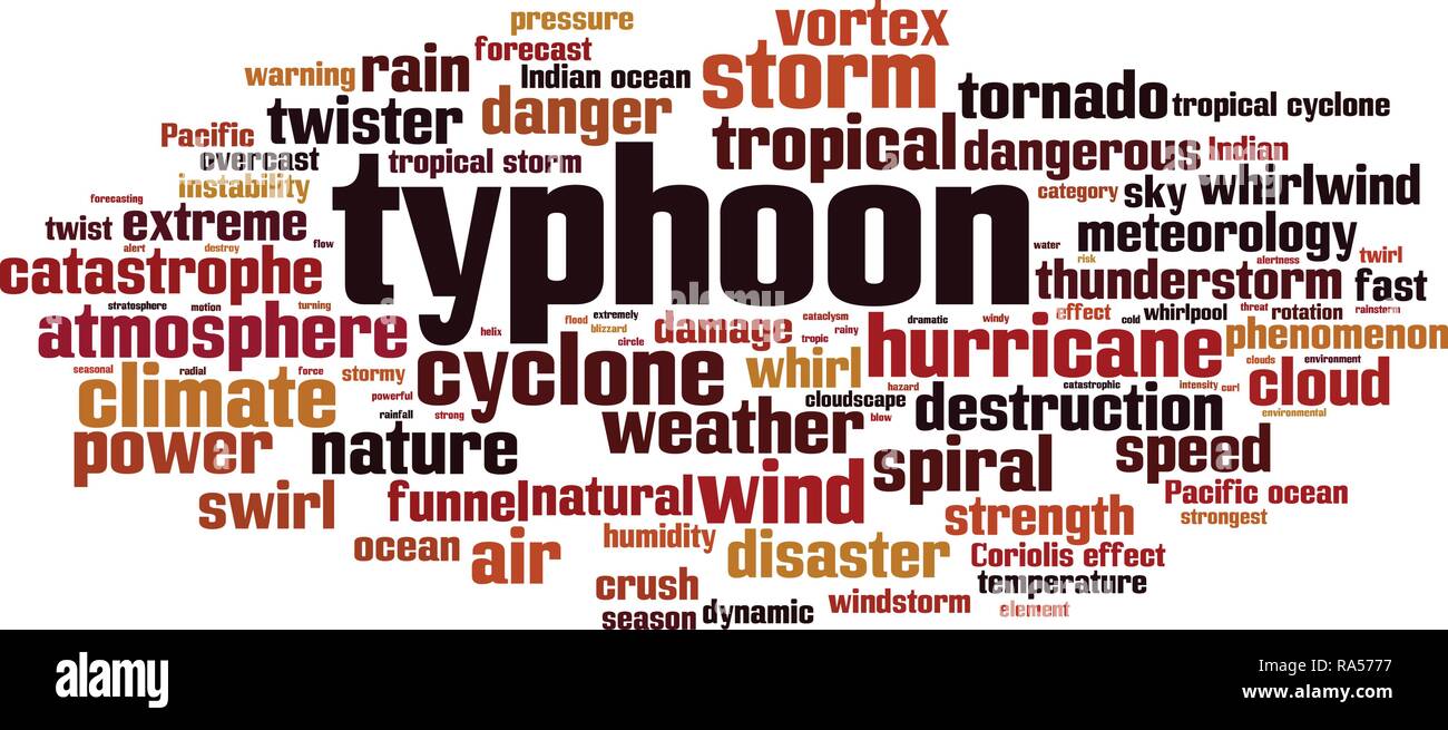 Typhoon word cloud concept. Vector illustration Stock Vector Image ...