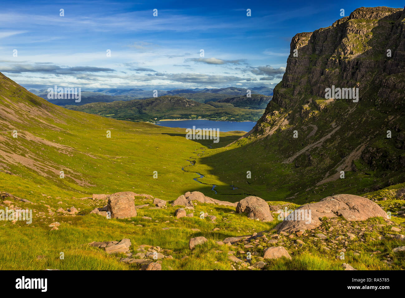 Spectacular Valley At Applecross Pass With River Allt a'Chumhaing In ...