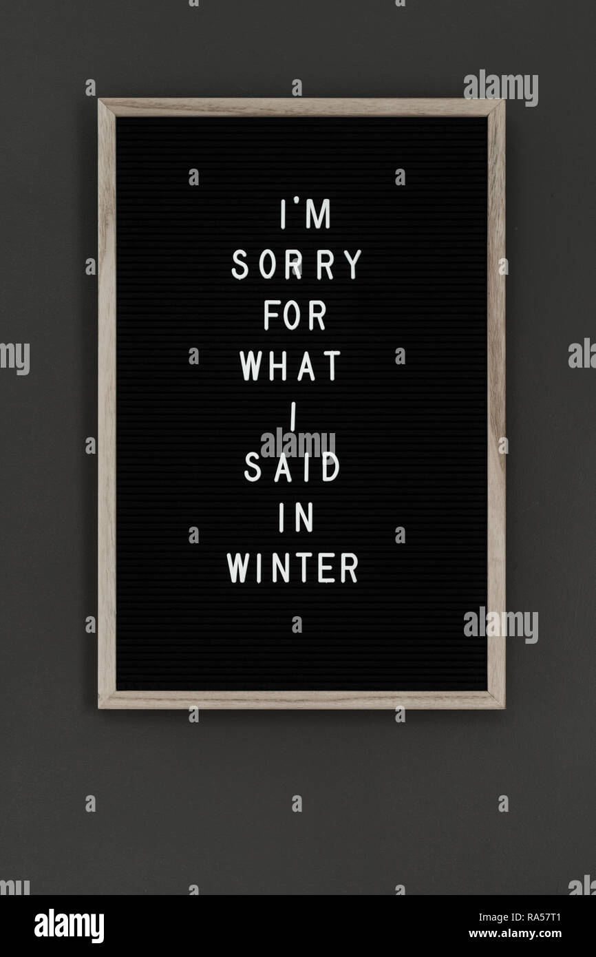 letterboard sign reading I'm sorry Stock Photo - Alamy