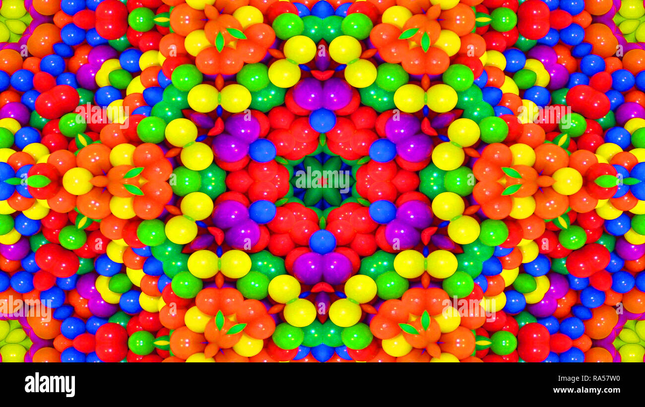 Abstract Colorful Symmetric Pattern Ornamental Decorative Kaleidoscope ...