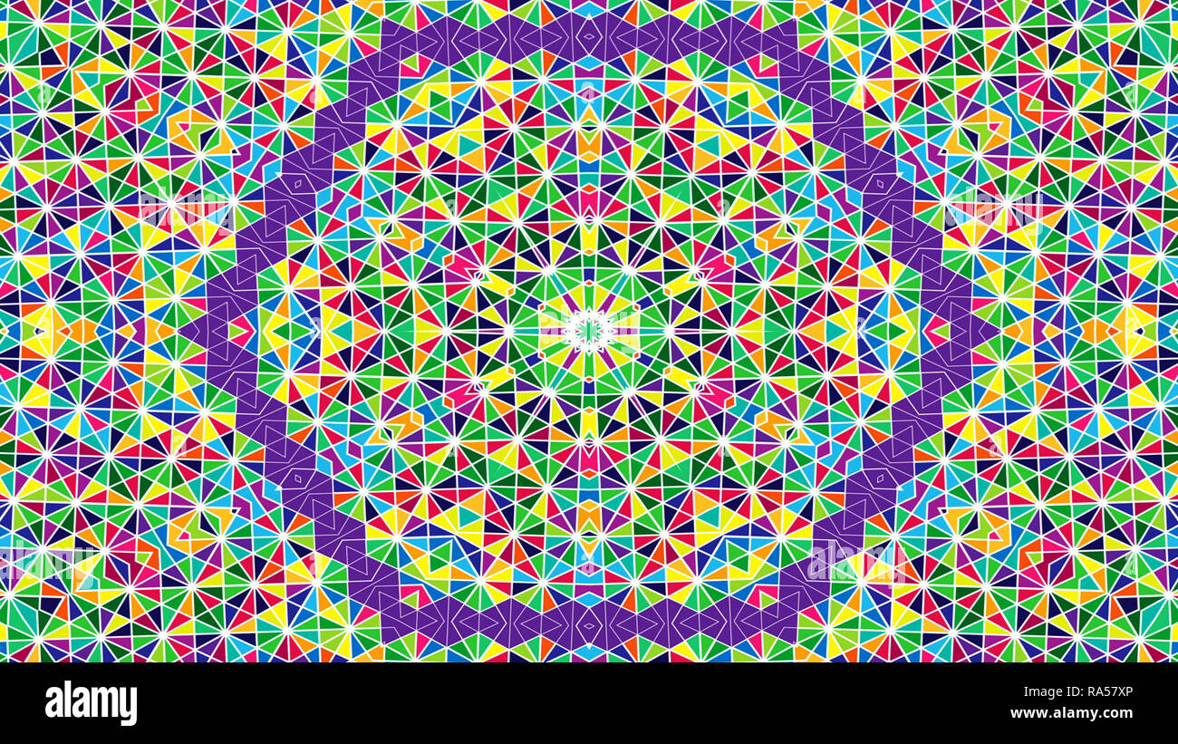 Abstract Colorful Symmetric Pattern Ornamental Decorative Kaleidoscope ...