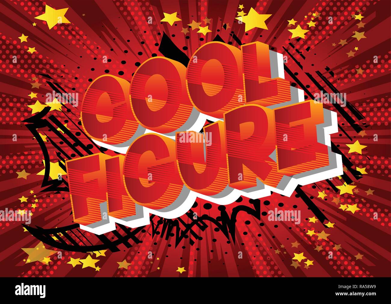 Cool Figure - Vector illustrated comic book style phrase on abstract ...