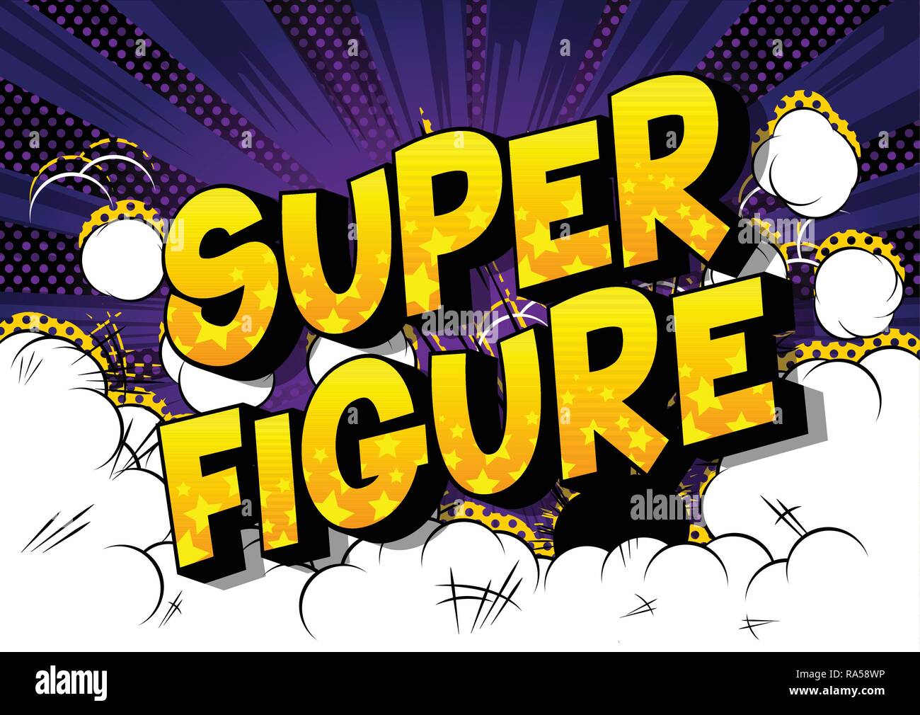 Super Figure - Vector illustrated comic book style phrase on abstract ...
