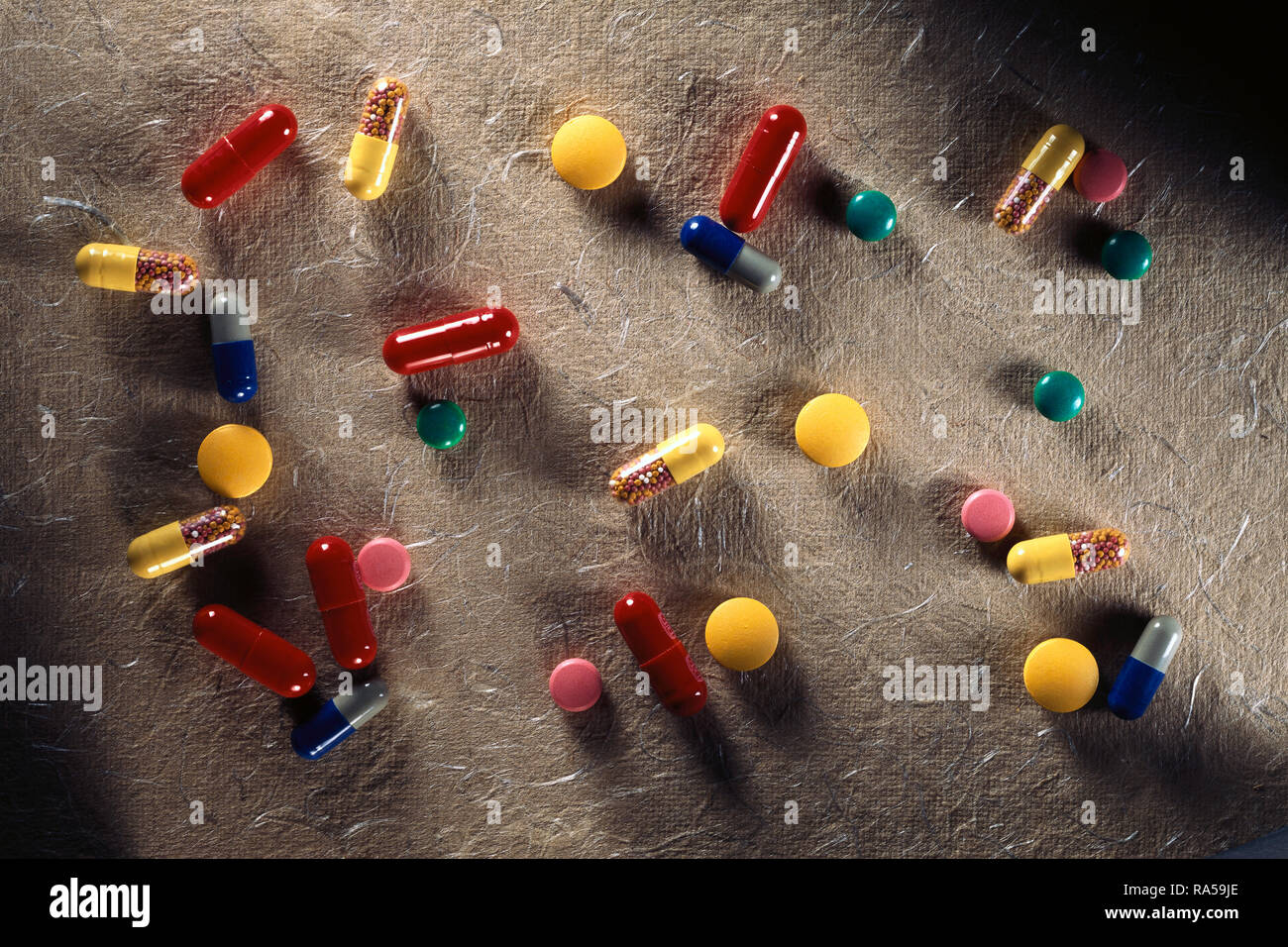 STILL LIFE OF ASSORTED MEDICINES, CAPSULES AND TABLETS Stock Photo - Alamy