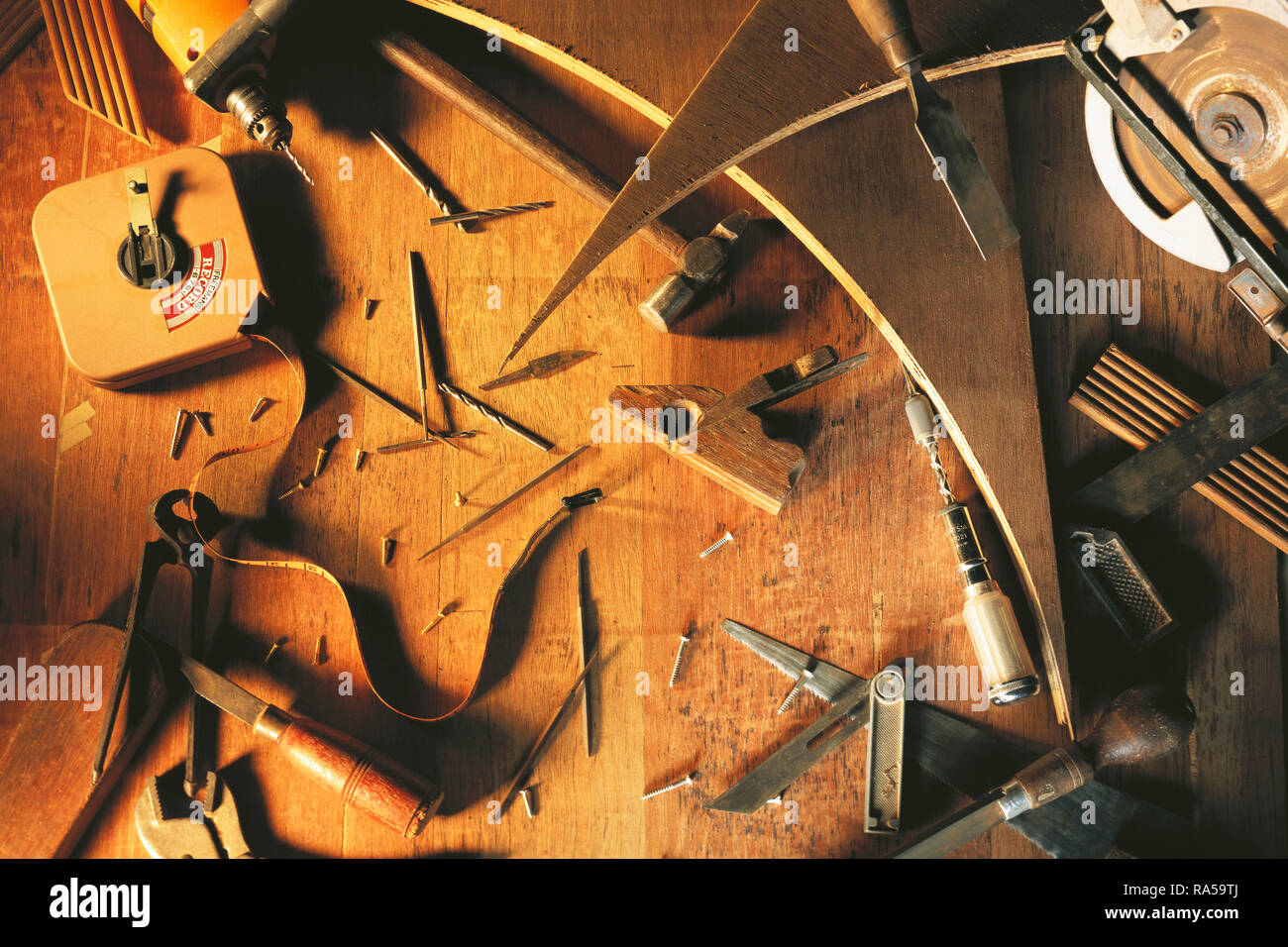 STILL LIFE OF VARIOUS TOOLS REQUIRED IN CARPENTRY Stock Photo - Alamy