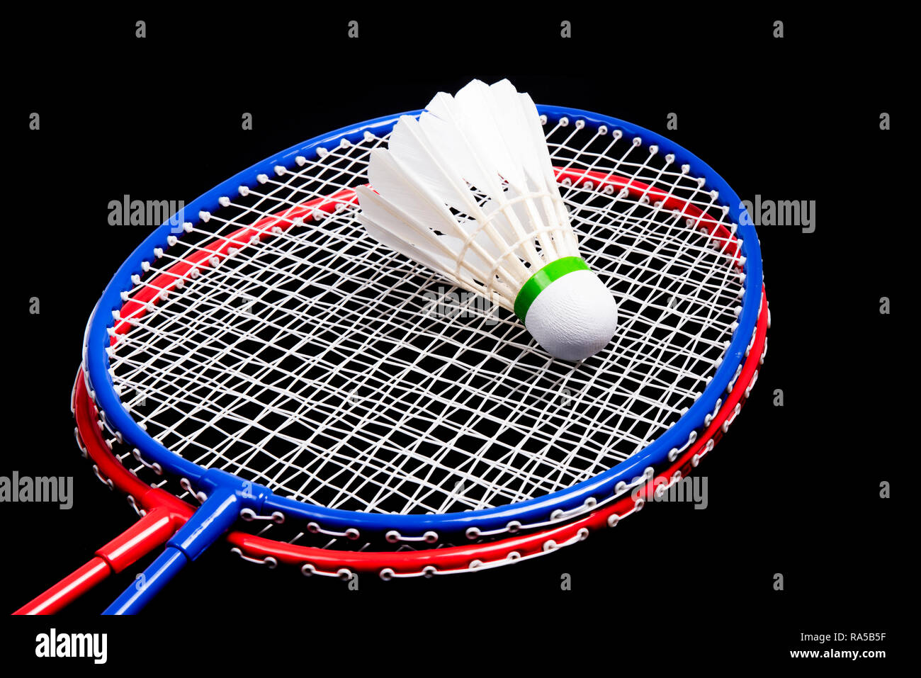 Badminton rackets with shuttlecock Stock Photo - Alamy