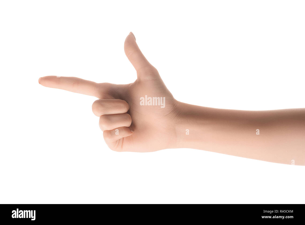 Finger pointing left hi-res stock photography and images - Alamy