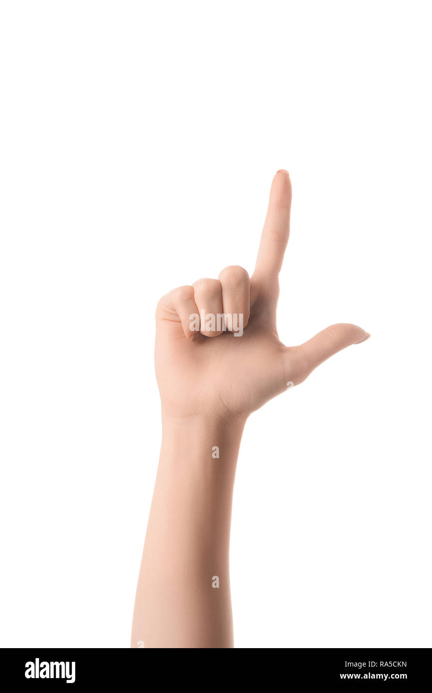 Hand sign language alphabet l hi-res stock photography and images - Alamy