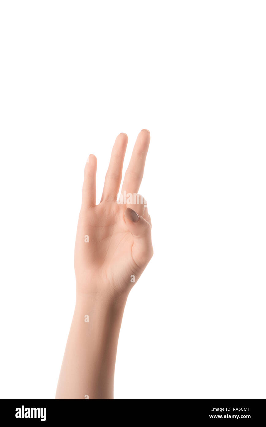 Hand sign language alphabet f hi-res stock photography and images - Alamy