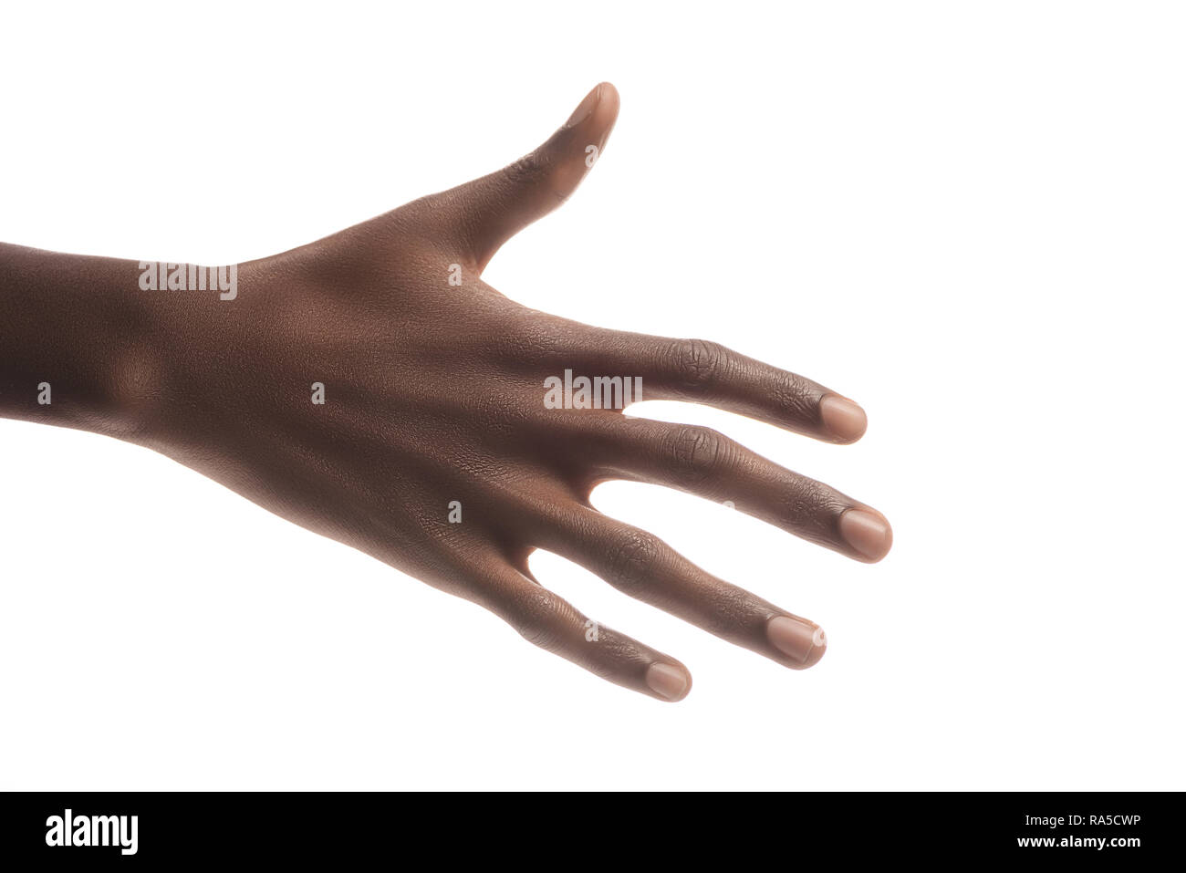 partial view of african american man hand isolated on white Stock Photo ...