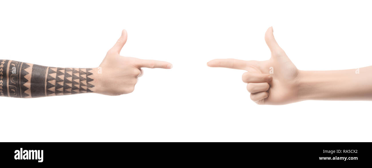 Hand Pointing Tattoo