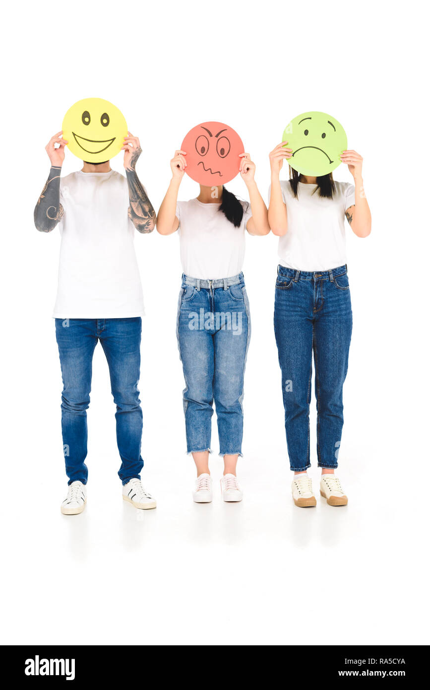 Group people happy and sad Cut Out Stock Images & Pictures - Alamy