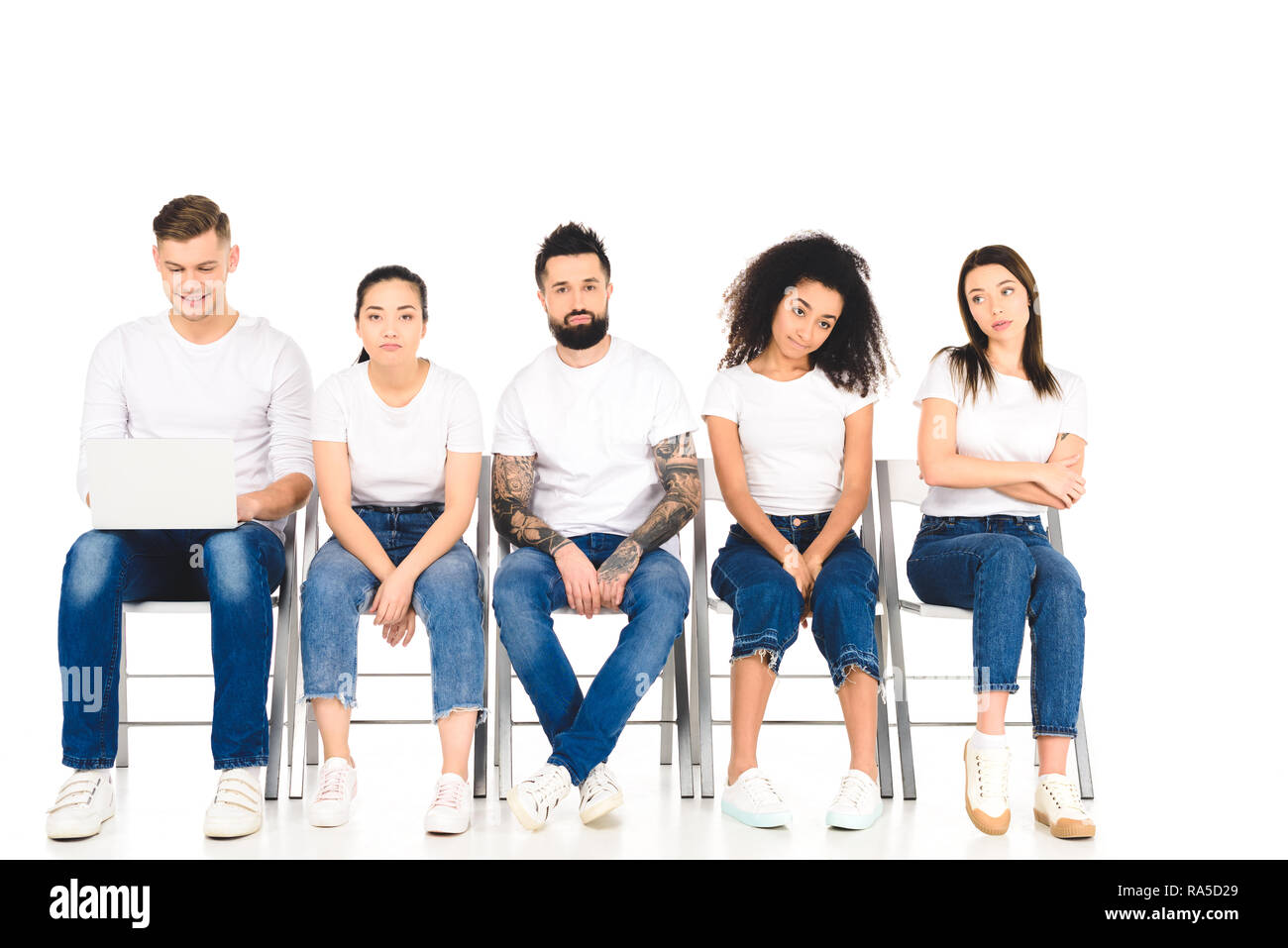 Woman happy man sad Cut Out Stock Images & Pictures - Alamy