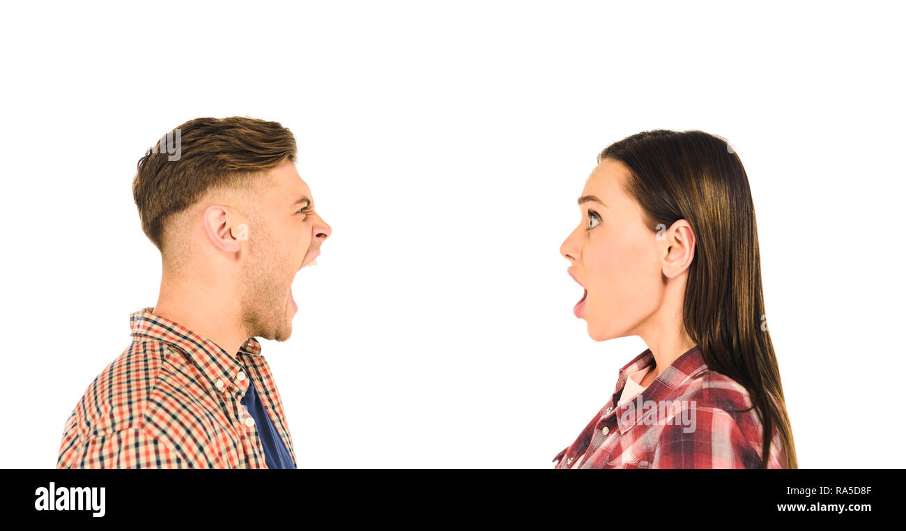 Side profile young man screaming hi-res stock photography and images ...