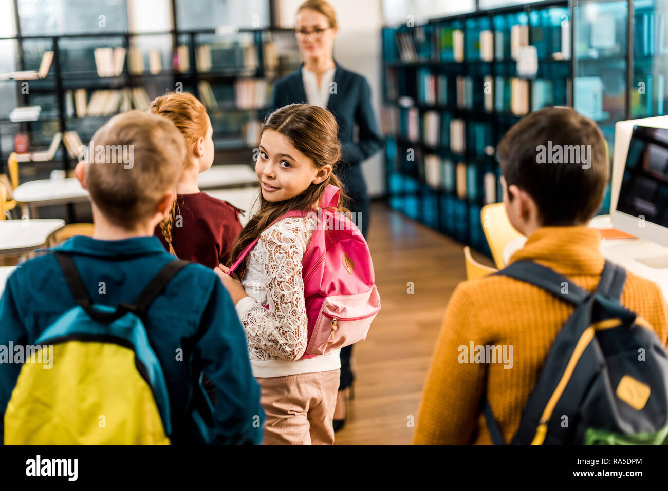 Adult visiting school hi-res stock photography and images - Alamy