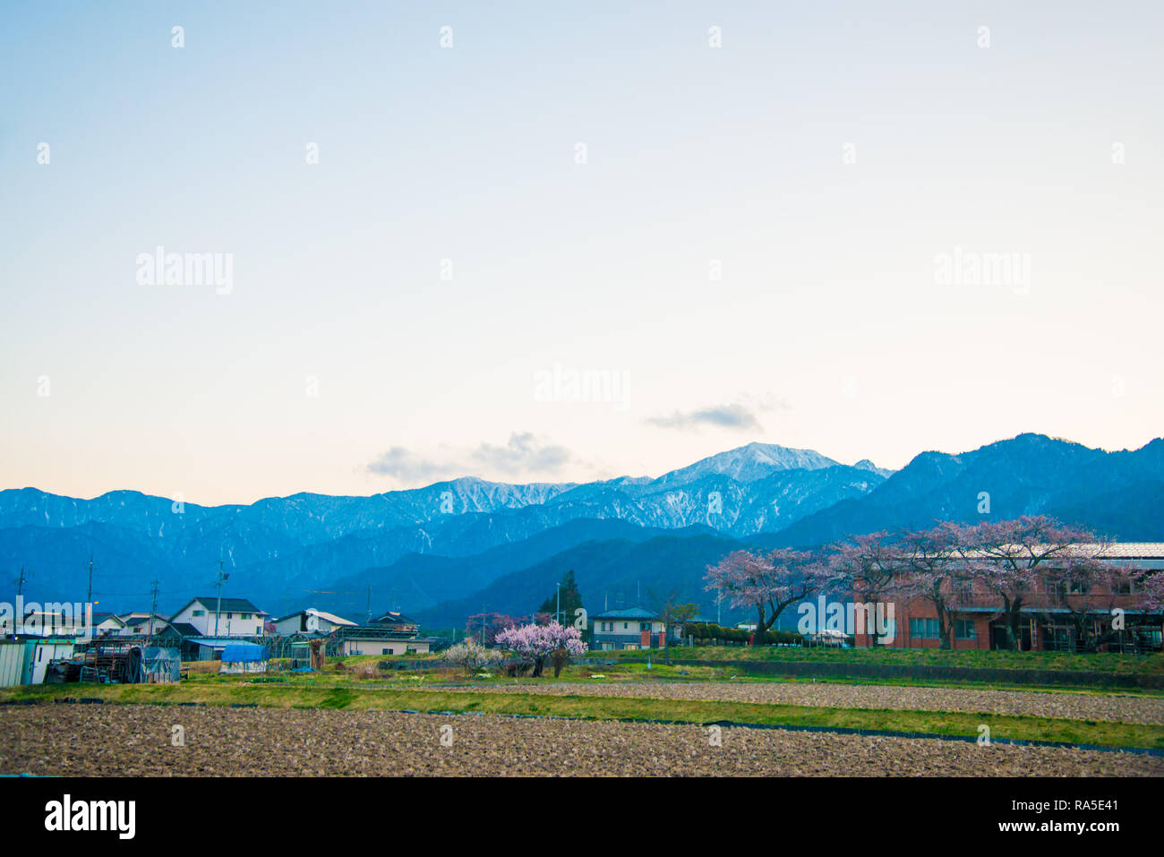 Japan Alps from Nagano side in Japan. Japan Alps is located between ...
