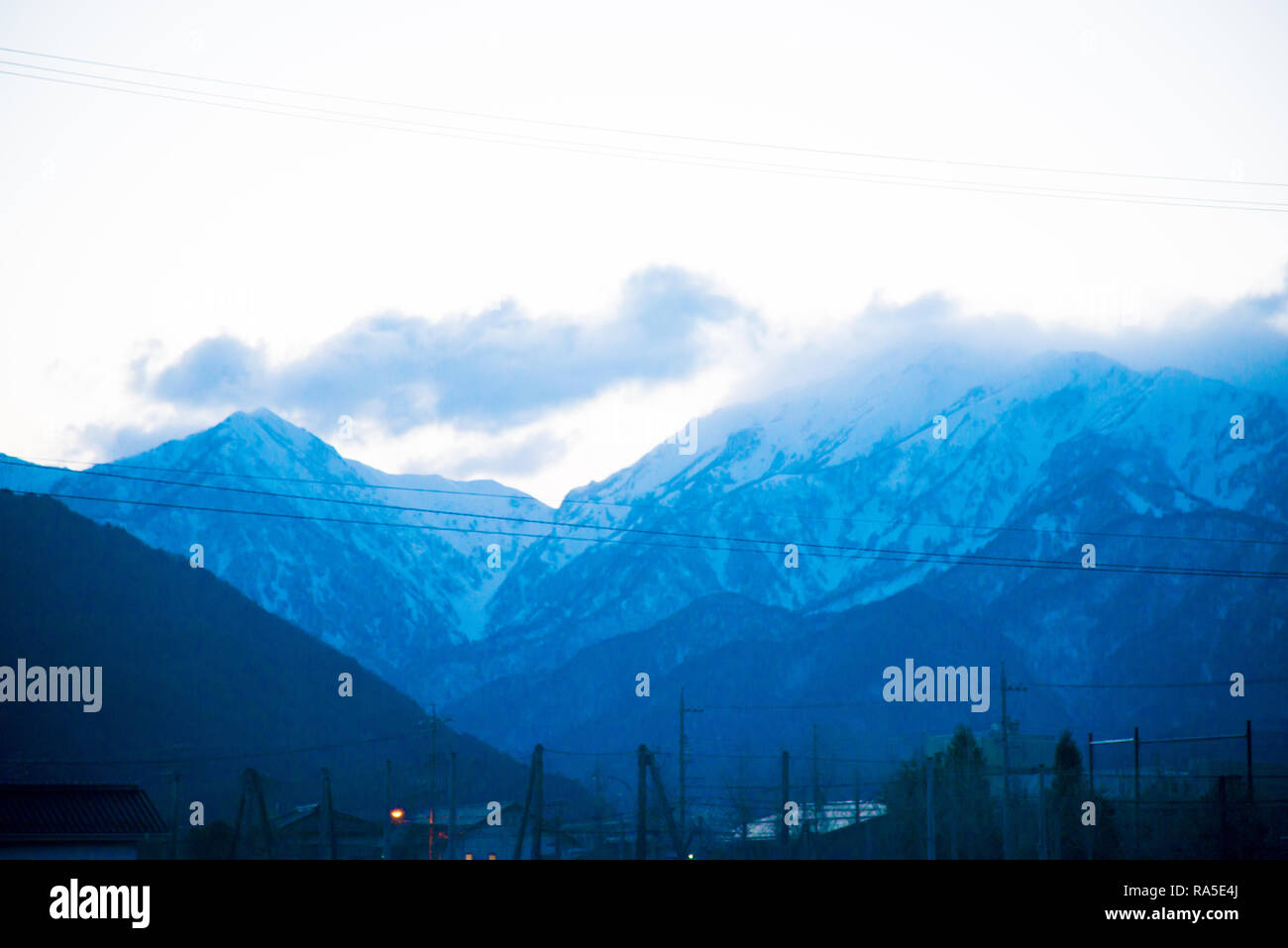 Japan Alps from Nagano side in Japan. Japan Alps is located between ...